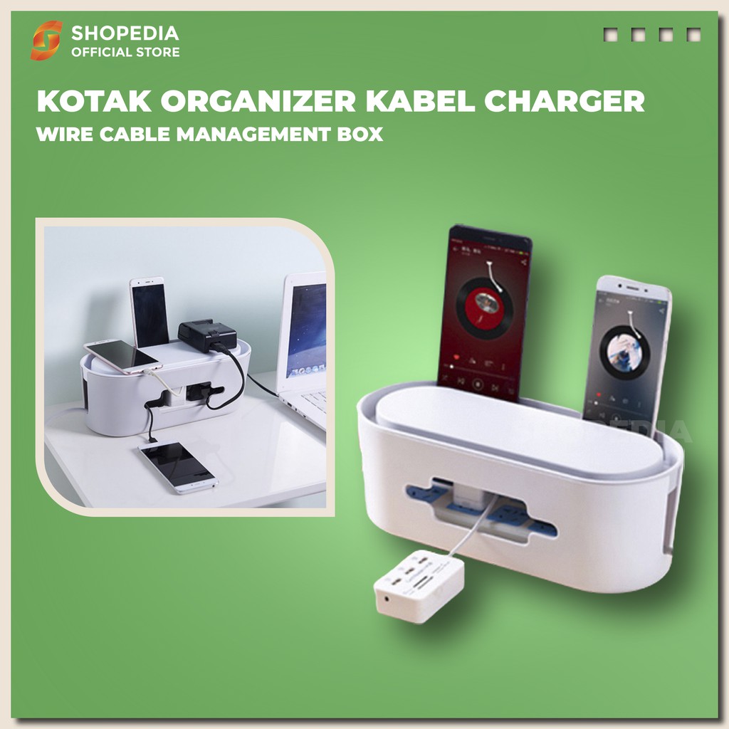 Kotak Organizer Penyimpanan Kabel Charger Wire Cable Management Box ...