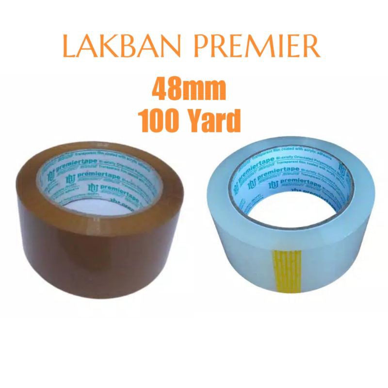 Jual LAKBAN PREMIER TAPE ISOLASI 48mm 100 Yard BENING / COKLAT | Shopee Indonesia