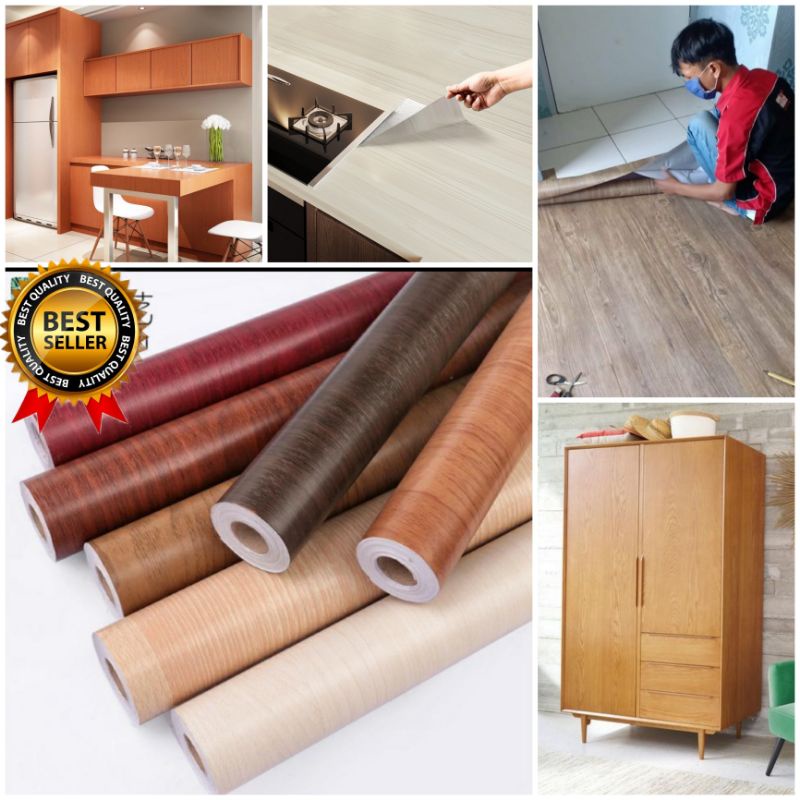 Jual WALL STICKER FURNITURE PREMIUM/STIKER MEJA LEMARI DAPUR MOTIF KAYU ...