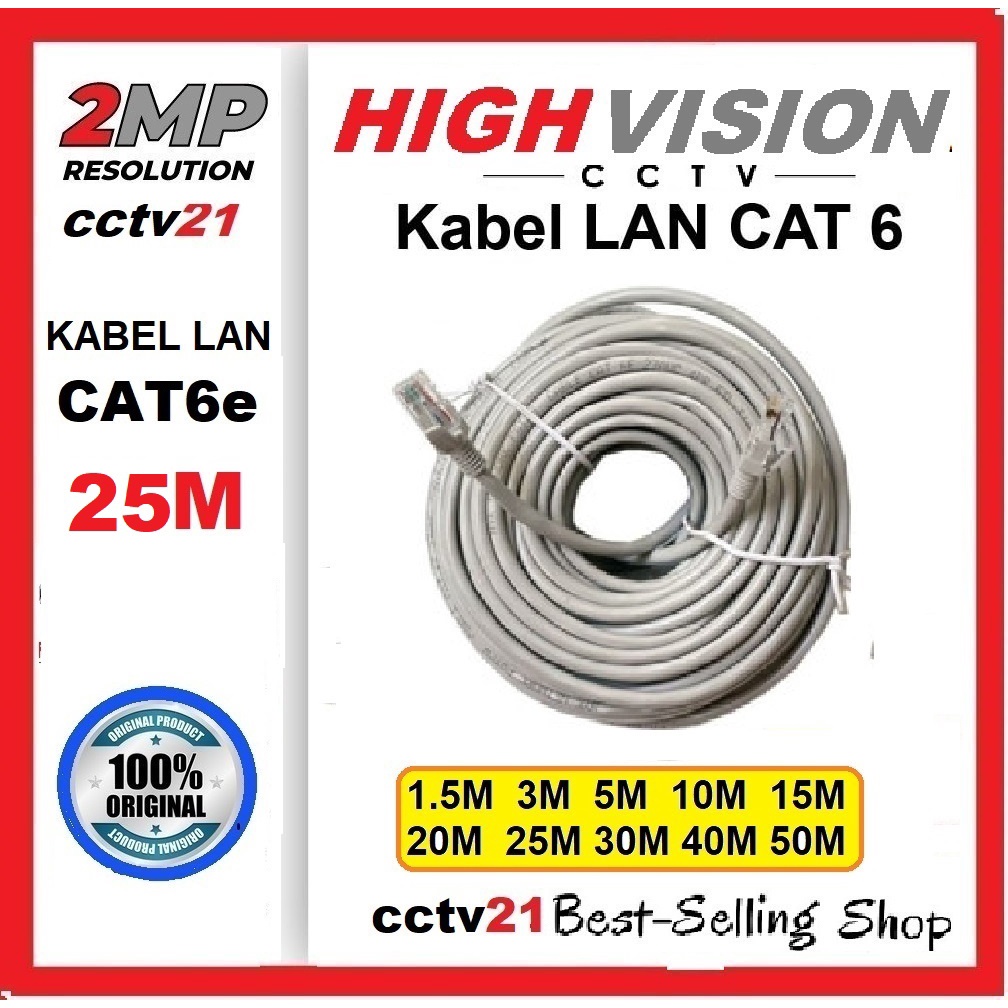 Jual KABEL LAN UTP RJ45 CAT6e 25M / 25 METER ETHERNET NETWORK CABLE | Shopee Indonesia