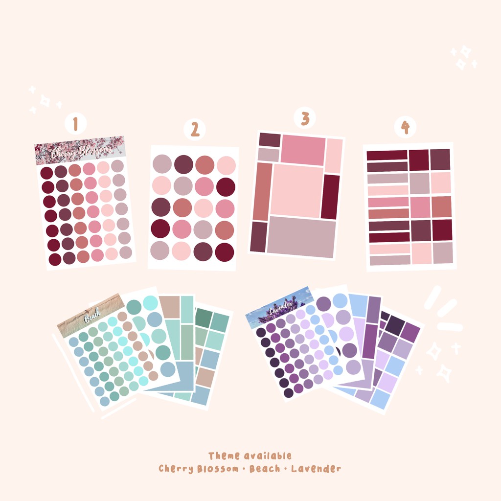 Jual Color Palette Sticker Pack 4psc DIY HVS Scrapbook | Shopee Indonesia