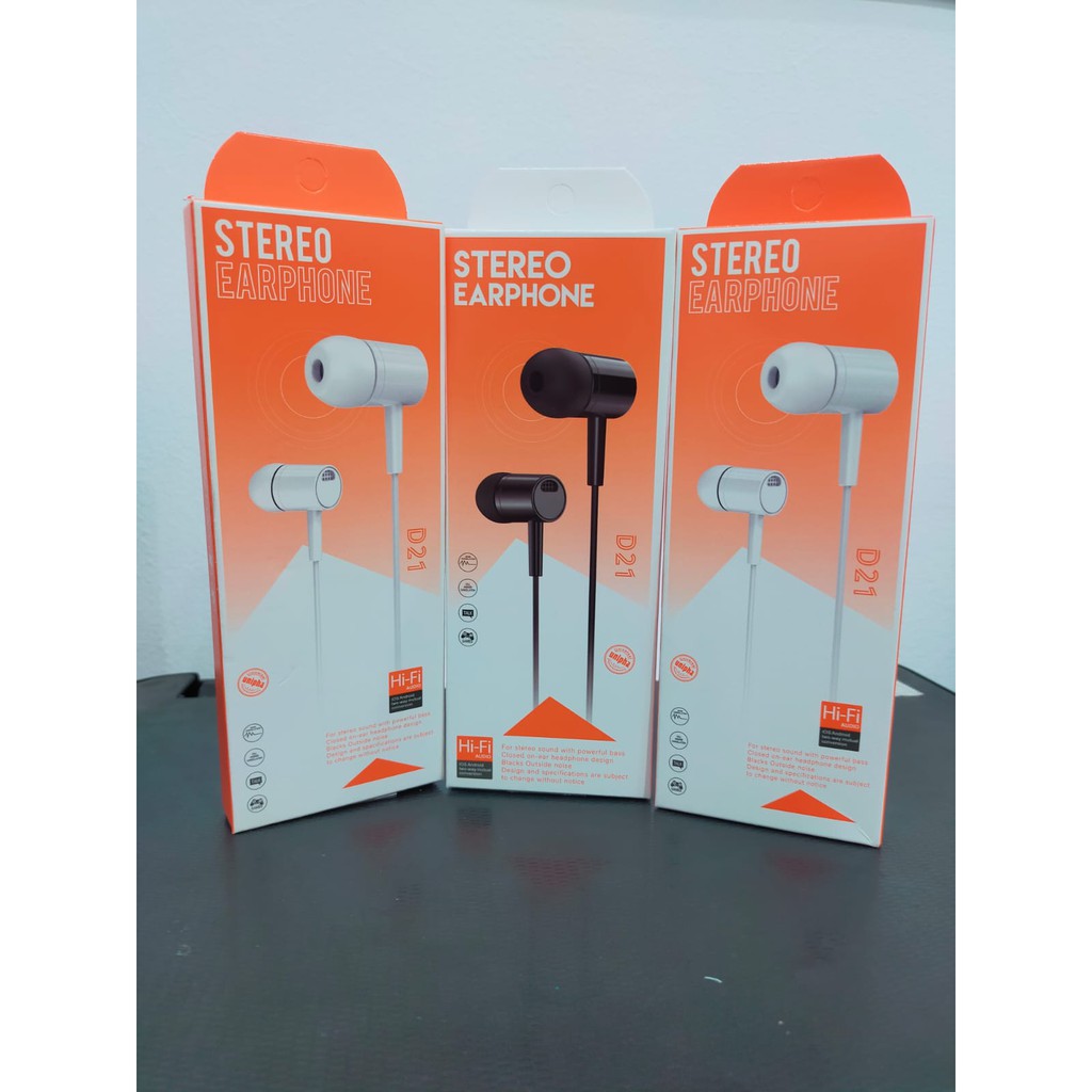 Jual D21 Stereo Earphone HiFi Audio | Shopee Indonesia
