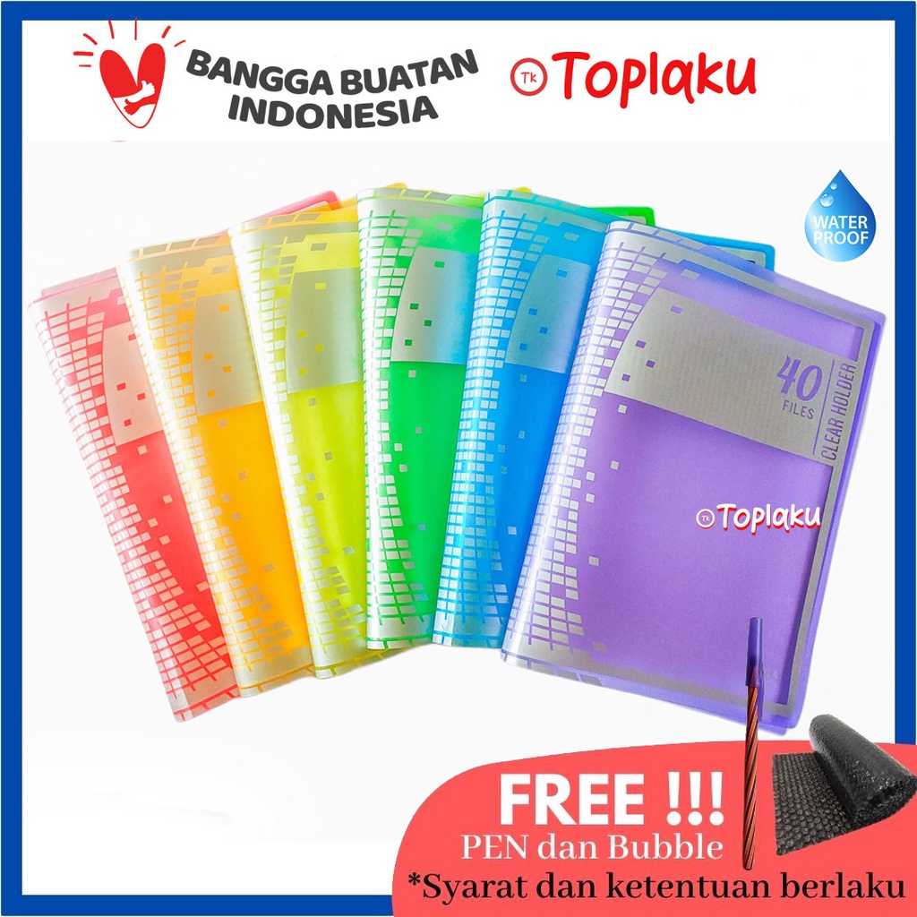 Jual TOPLA Premium Clear Holder F4 Map Dokumen Keeper 40 File Document ...