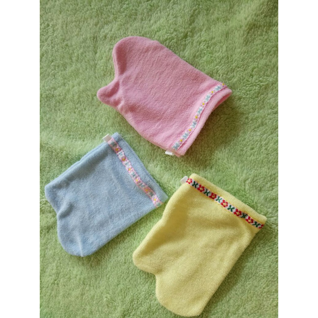 Jual Kain Washlap Mandi Bayi Model Tangan Perlengkapan Lahir Newborn ...