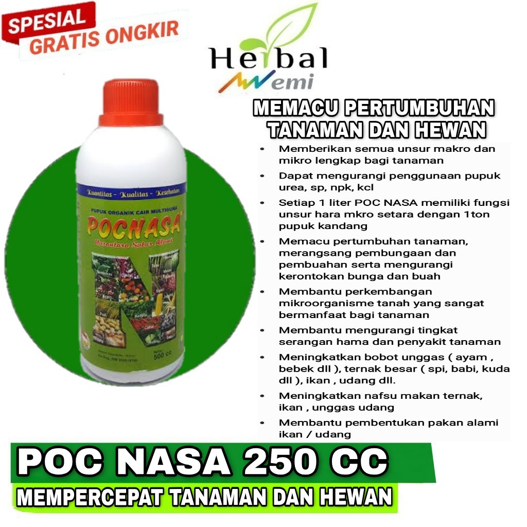 Jual Pupuk Organik Cair POC NASA Nusantara Subur Alami | 250 cc NASA ...