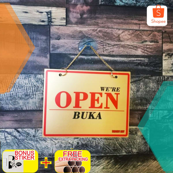 Jual Sign Board Open-Closed ( Petunjuk BUKA-TUTUP ) ukuran 28cm x 18cm ...