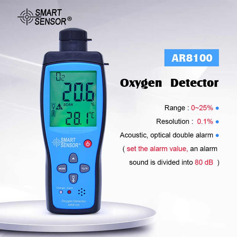 Jual Oksigen Meter Tester O2 Oxygen Detector AR-8100 Digital Smart ...