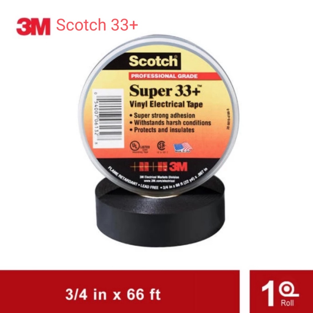 Jual Isolasi Listrik 3M SCOTCH 33+ Vinyl Electrical Tape ORI 3M ...