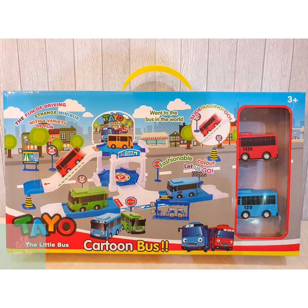 Jual Mainan Anak Mobil Bus Tayo Parking Lot TAYO Little Bus Parkir ZY002 Indonesia|Shopee Indonesia