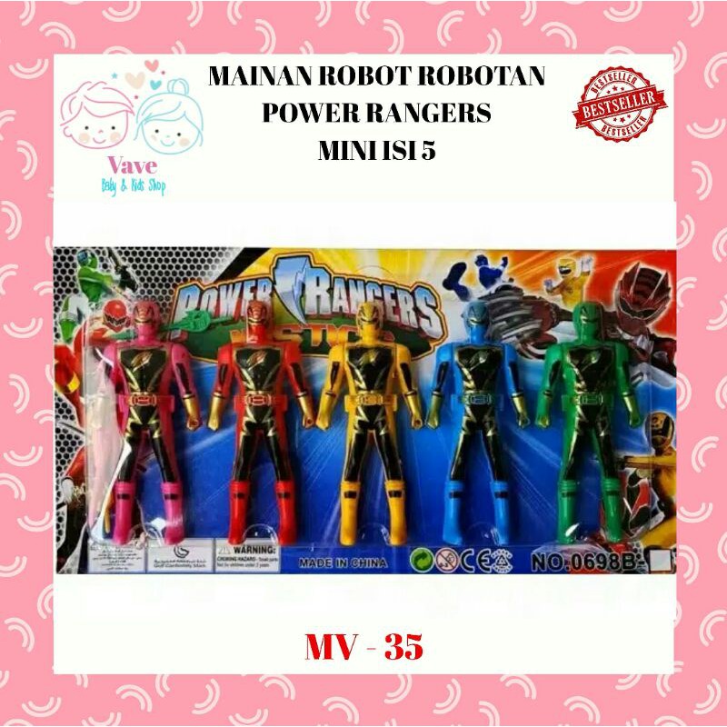 Jual Mainan Anak Laki Robot Power Ranger Mini Isi 5 Power Ranger Kecil ...