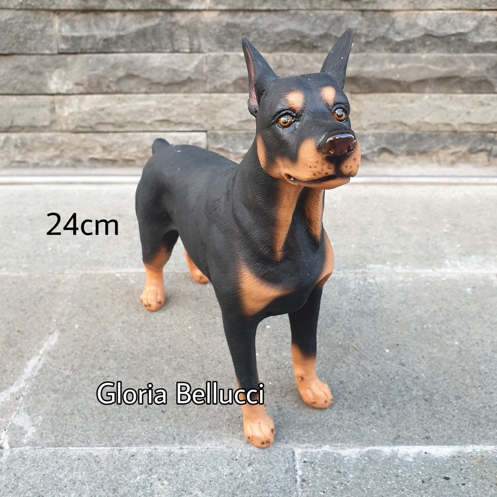 Jual Patung Pajangan Anjing Doberman Besar Miniatur Doggy Dog Petshop 