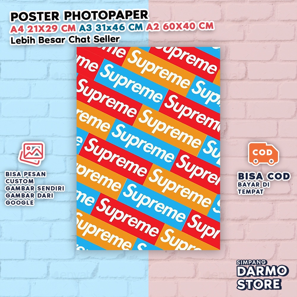 Jual Poster Supreme Hiasan Dinding Hypebeast Hypebis Hype Logo Fashion ...
