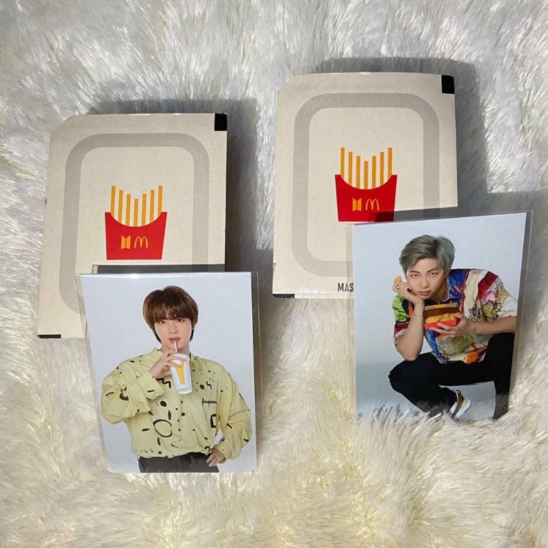 Jual [READY] bts x mcdonald mcd official merchandise photocard pob suga v rm jin | Shopee Indonesia