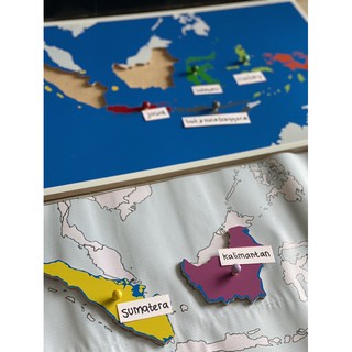 Puzzle Peta Indonesia montessori/ Indonesia map with control | Shopee ...