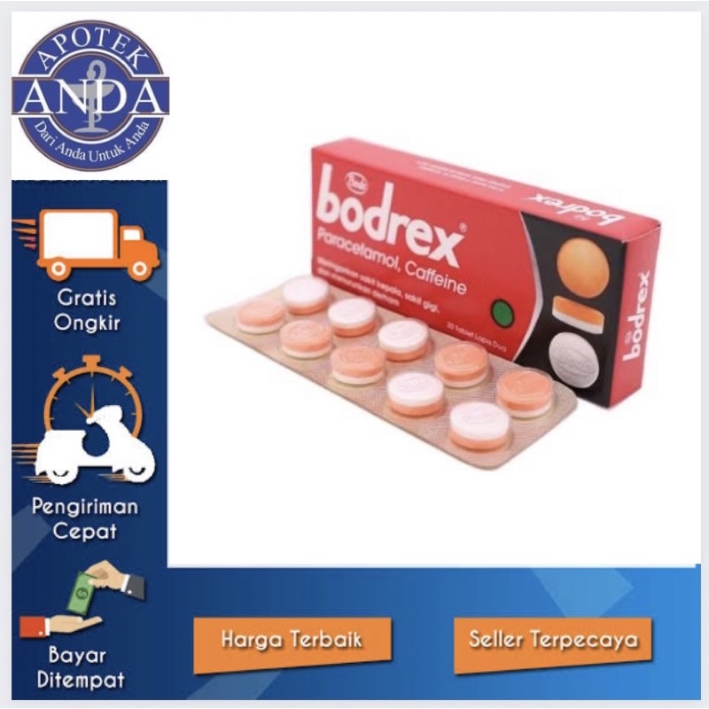 Jual Bodrex Tablet Isi 20 tab Sakit Kepala / Demam / Sakit Gigi ...
