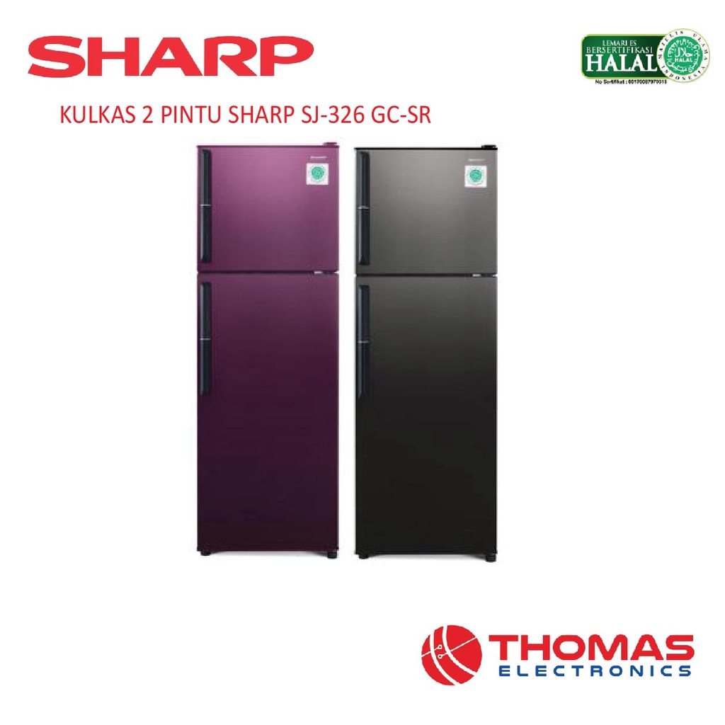 Jual Sharp Kulkas 2 Pintu Lemari Es SJ 326 GC SD SR Kulkas Dua Pintu Kapasitas 256 Liter SJ326GC ...