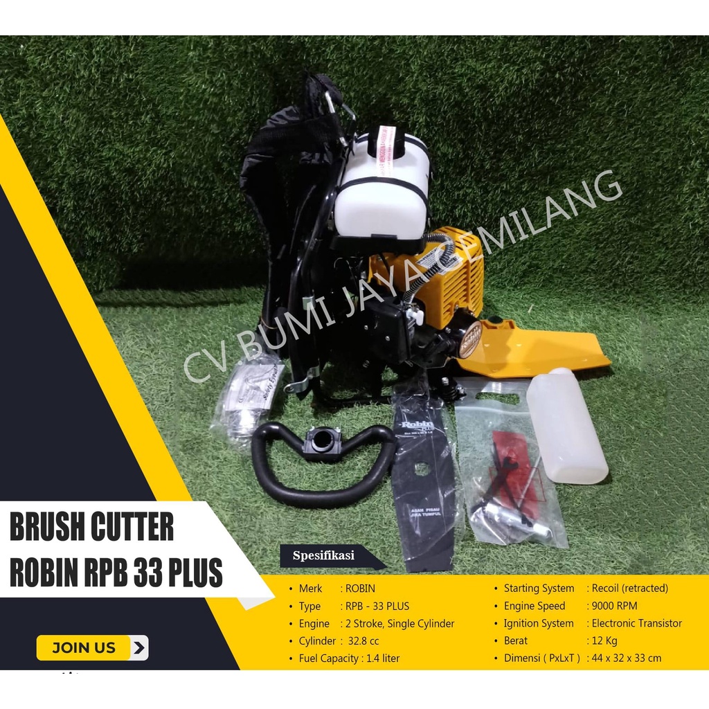 Jual MESIN POTONG RUMPUT GENDONG / BRUSH CUTTER ROBIN RPB 33 PLUS ...