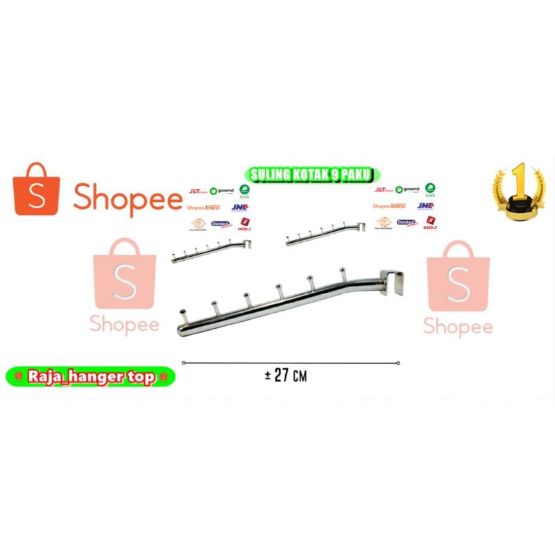 Jual Hanger Suling Pipa Kotak 6 Titik Tekuk paku l Gantungan Baju ...