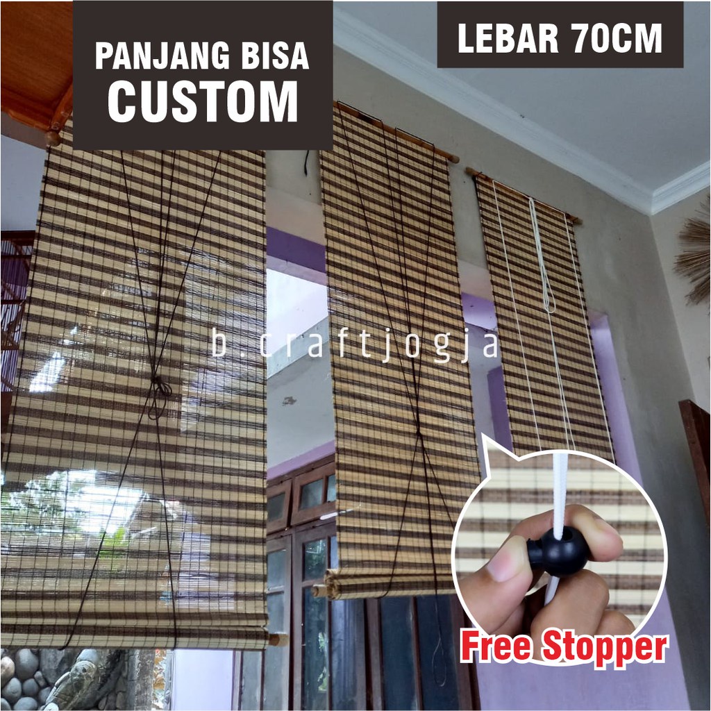Jual Tirai Kerai Gorden Gulung Bambu Mix Lidi Tenun Lebar 70 cm Tinggi ...