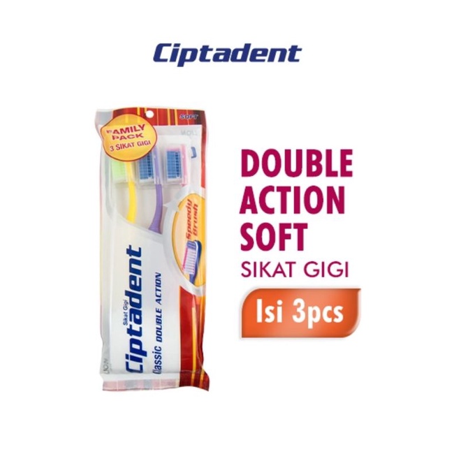 Jual CIPTADENT Toothbrush Classic Double Action Soft 3pack | Shopee ...