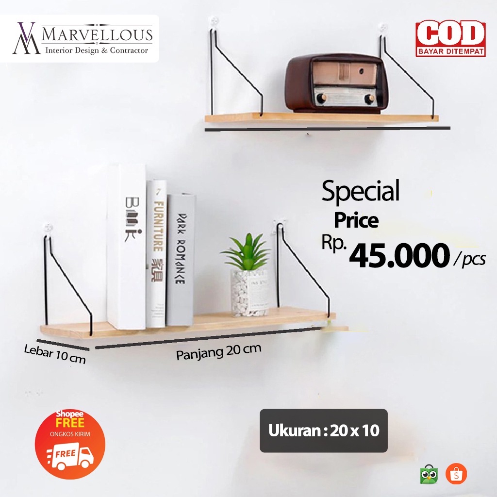 Jual RAK AMBALAN BESI SIKU PENYANGGA / RAK DINDING/KAYU AMBALAN ...