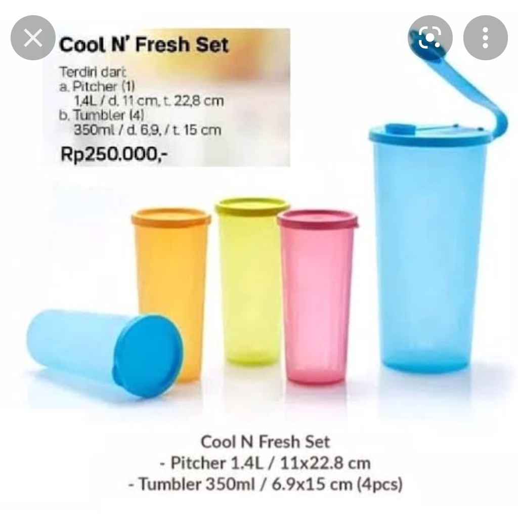 Jual (5 Pcs) Tupperware Cool N Fresh Set (botol minum / tumbler ...