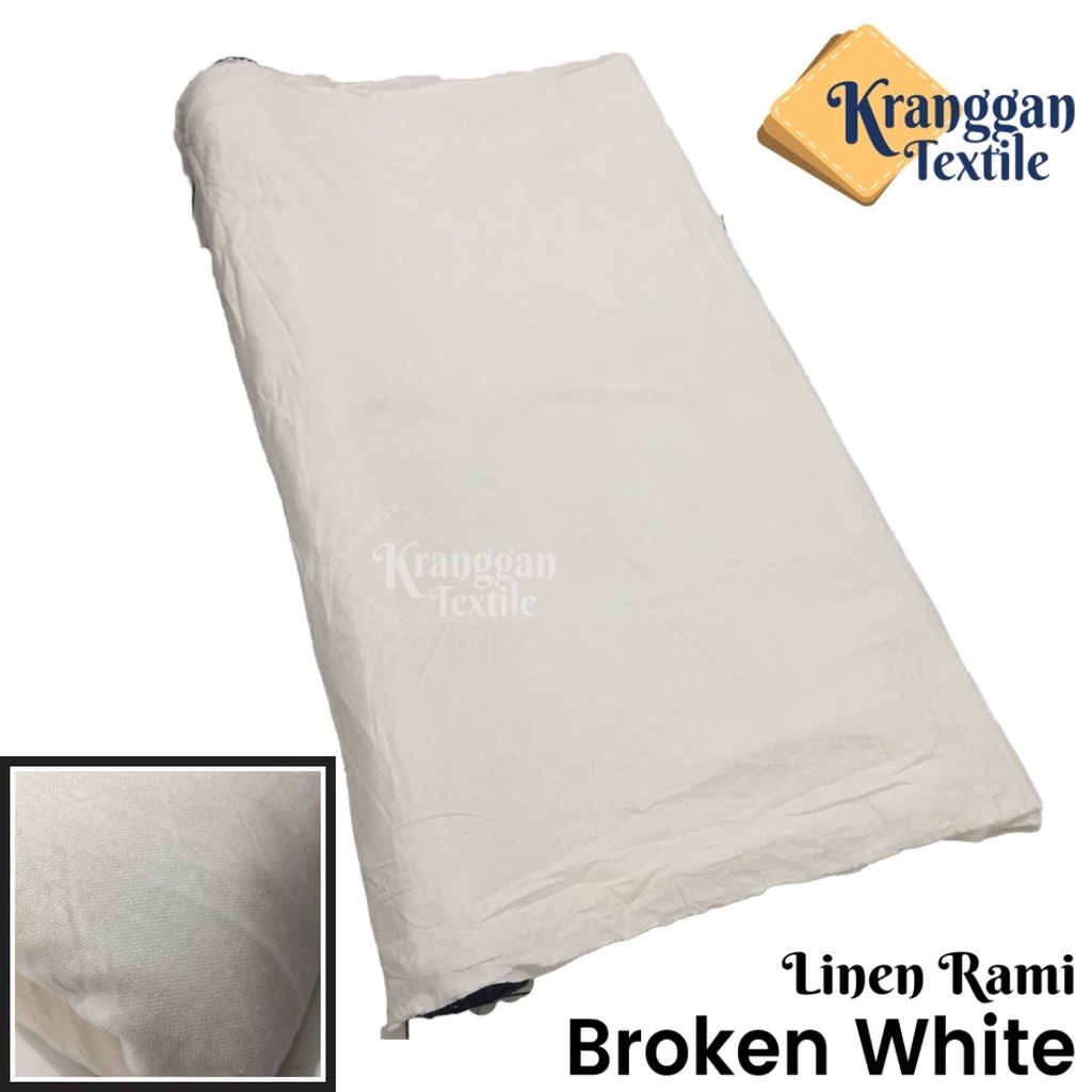 Jual KAIN LINEN RAMI POLOS PREMIUM LEBAR 150CM BROKEN WHITE Indonesia ...