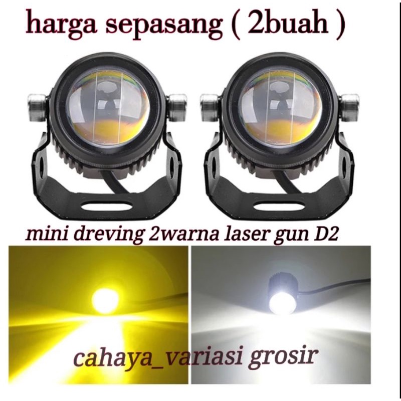 Jual LAMPU TEMBAK MINI LASER GUN - FOGLAMP LASER GUN MINI D2 DRIVING ...