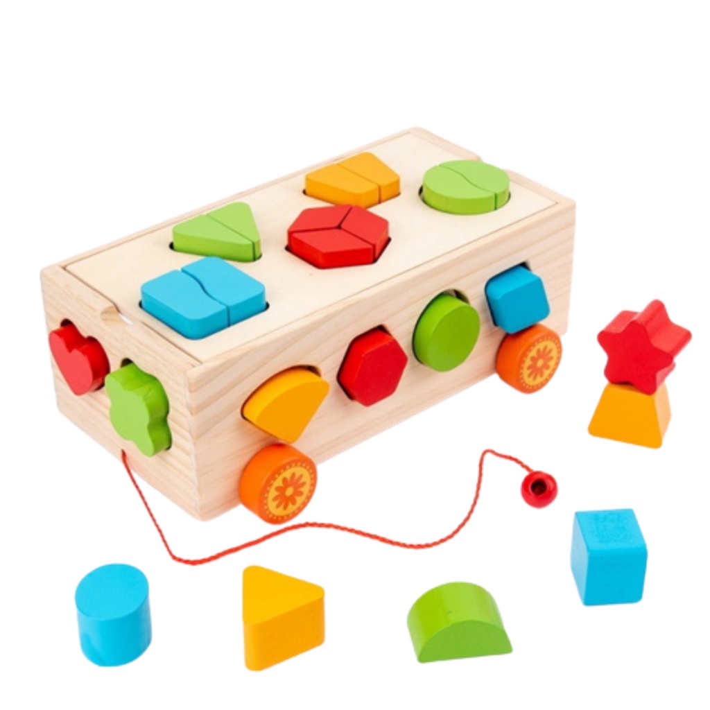 Jual Shape Matching Car Mainan Mobil Kayu Puzzle 3d Mencocokkan Bentuk ...