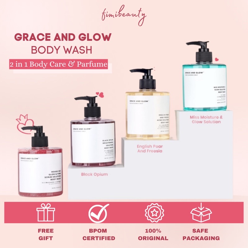 Jual GRACE AND GLOW Body Wash 2in1 Body Care With Parfume, Black Opium ...