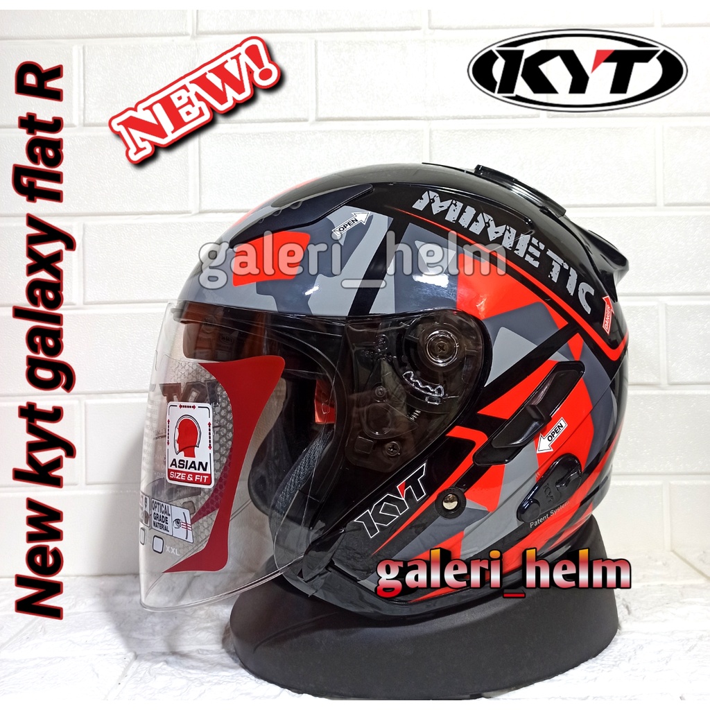 Jual HELM KYT GALAXY FLAT R #4 BLACK RED|KYT GALAXI BARU | Shopee Indonesia