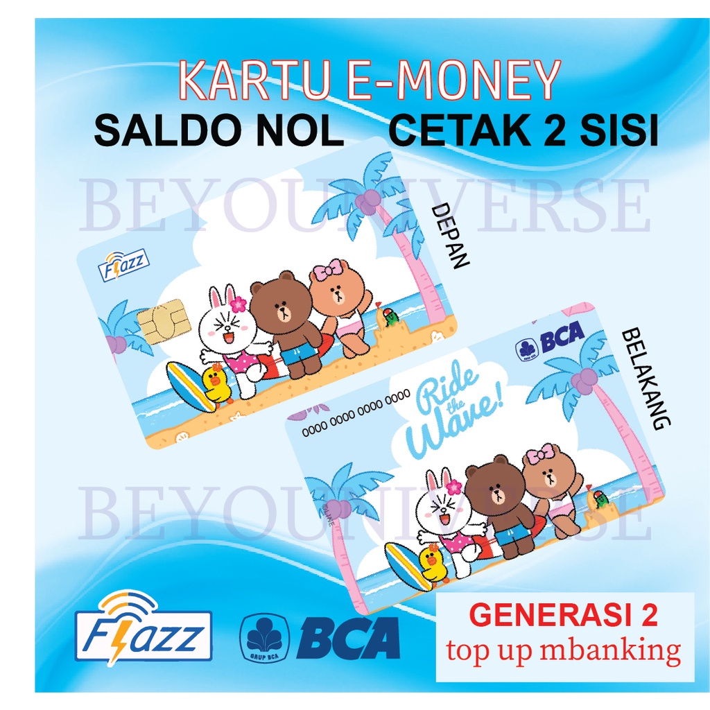 Jual KARTU E-money Line Cony Brown FLAZZ BCA gen 2 / MANDIRI Emoney Etoll Custom Hadiah bukan ...