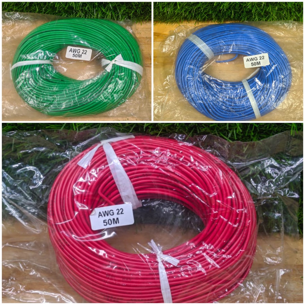 Jual Kabel AWG22 Premium Per Roll 50m 22AWG Cable Kabel AWG 22 AWG 50 m Tembaga Mudah Disolder ...