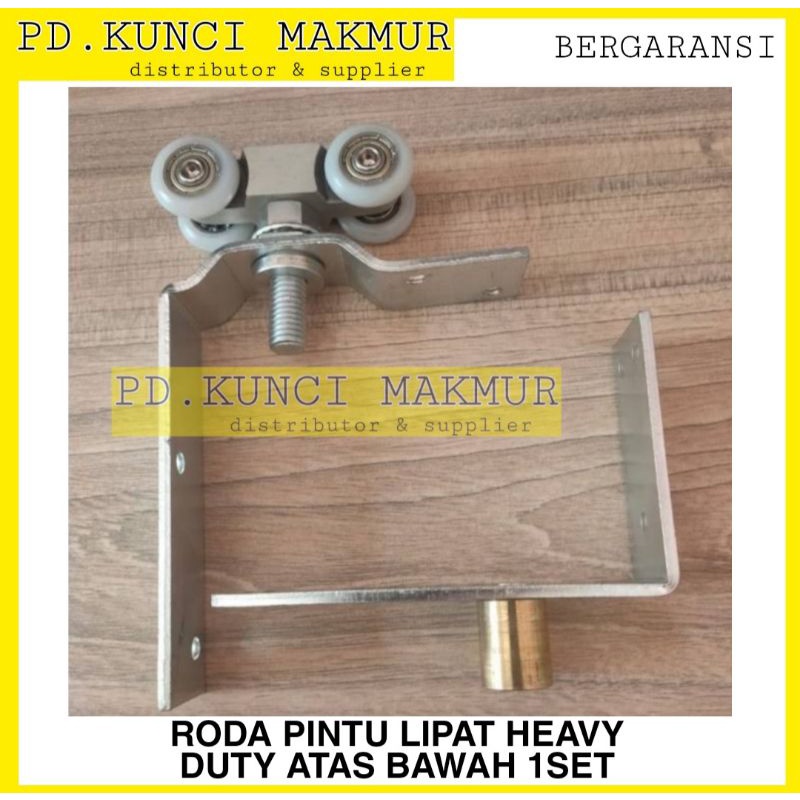 Jual roda pintu lipat PREMIUM 1set atas bawah roda lipat roda gantung ...