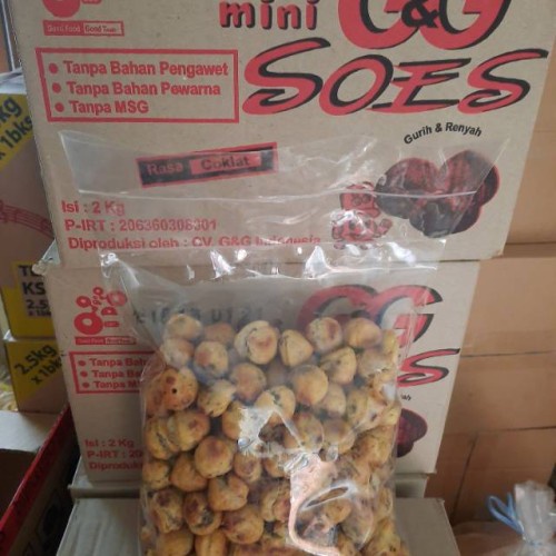 Jual GG SOES 250 GR/KUE KERING SUS COKELAT 250 gram soes snack kiloan ...
