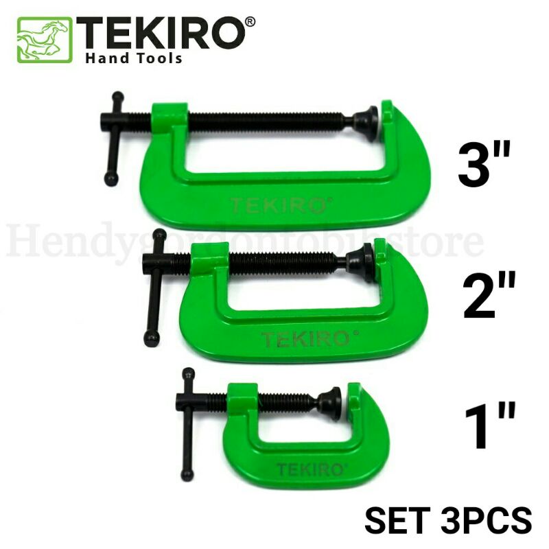 Jual TEKIRO Clamp C Set / Klem C 1" 2" 3" / Alat Catok Set 3pcs TEKIRO ...
