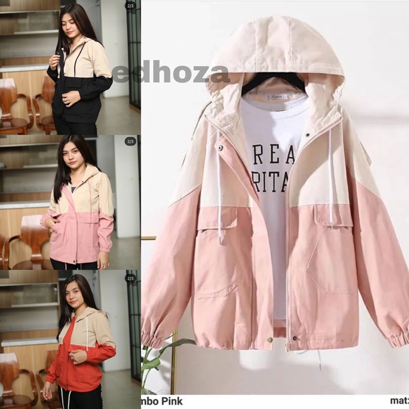 Jual Parka cewek hoodie / parka jaket combo / hoodie parka basic ...