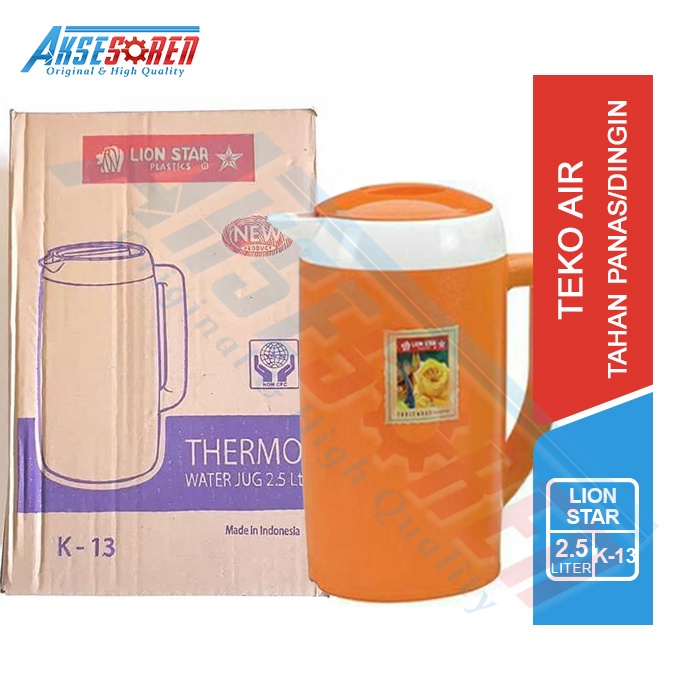 Jual WATER JUG LION STAR [2.5 LITER] / THERMO TEMPAT AIR MINUM 2 LITER / TEKO PLASTIK AIR PANAS ...