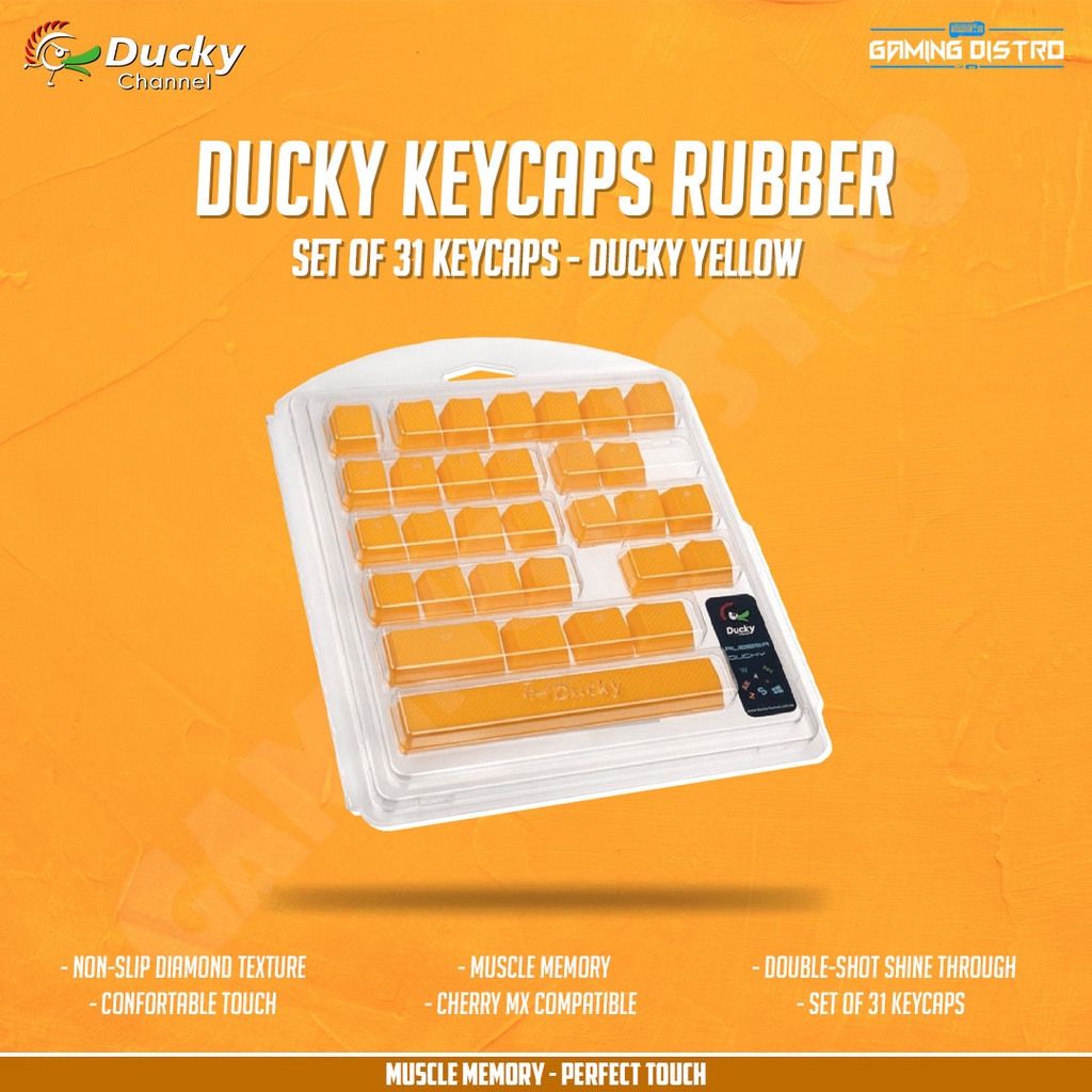 Jual Keycaps Ducky - Rubber Double-shot 31 Keycaps - Ducky Yellow | Shopee Indonesia