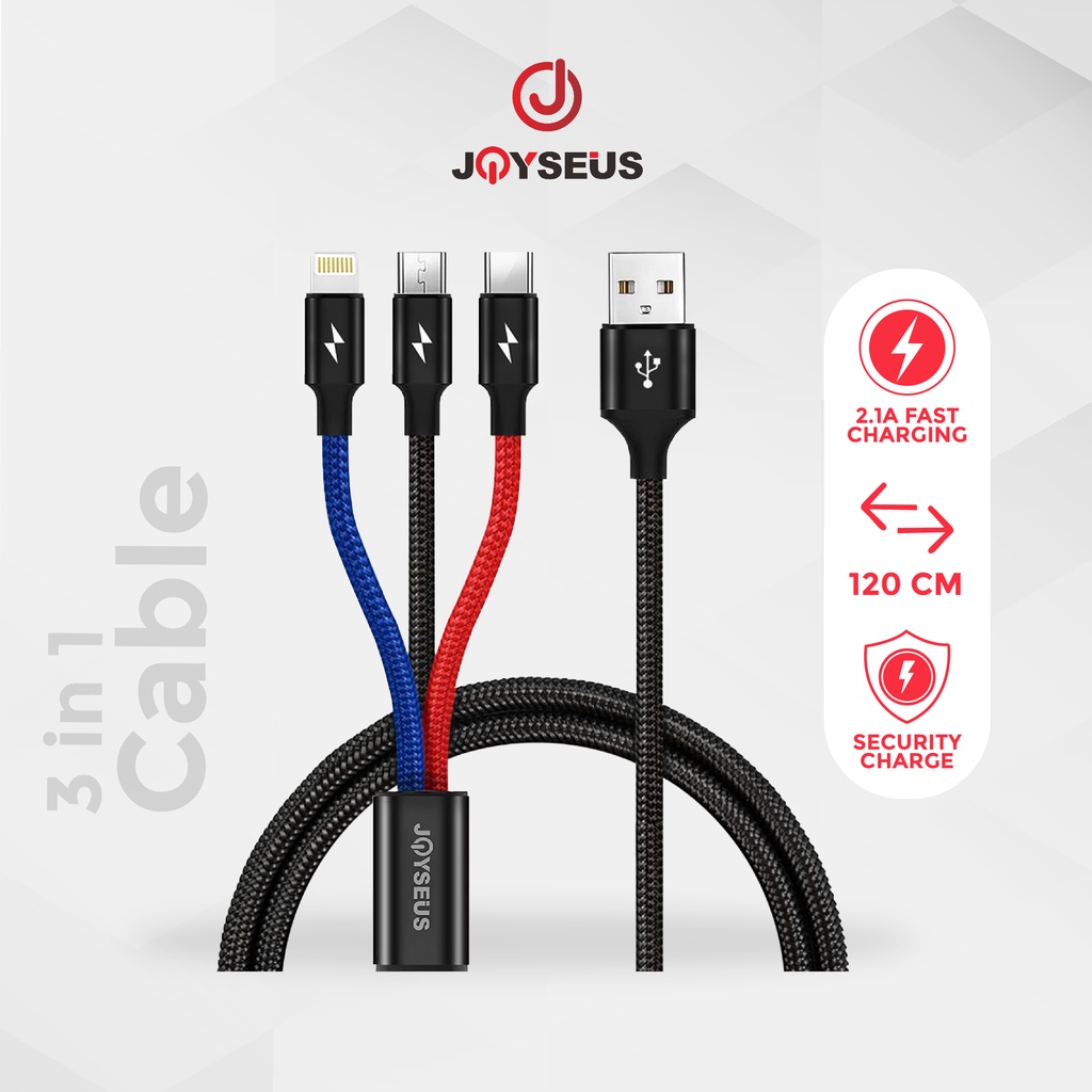 Jual Kabel data / Cable data 3 in 1 Lighting Micro USB Type-C JOYSEUS ... Jual Kabel data / Cable data 3 in 1 Lighting Micro USB Type-C JOYSEUS ...
