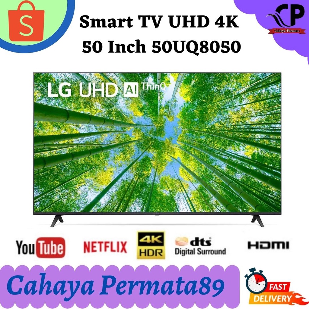Jual TV LG 50 Inch UQ8050 4K UHD Smart TV HDR 50UQ8050 50UQ8050PSB | Shopee Indonesia