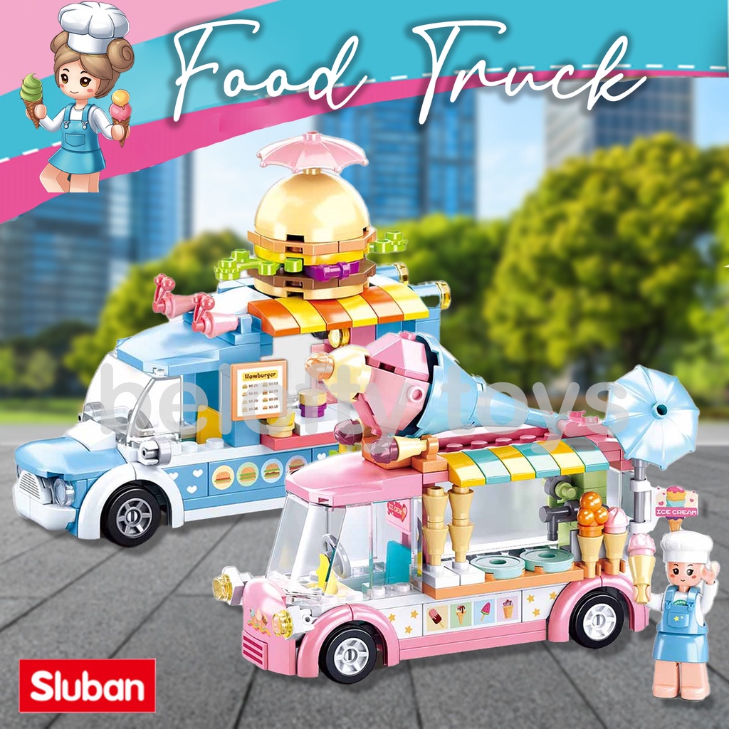 Jual Mainan Balok Sluban Bricks Truk Makanan Food Truck Girls Dream ...