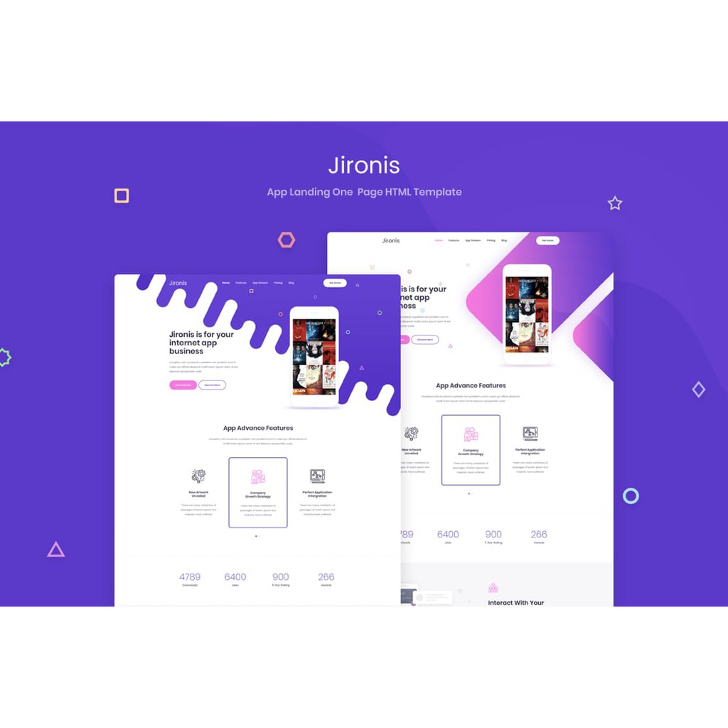 Jual Landing HTML Page - Jironis App Landing One Page HTML Template ...
