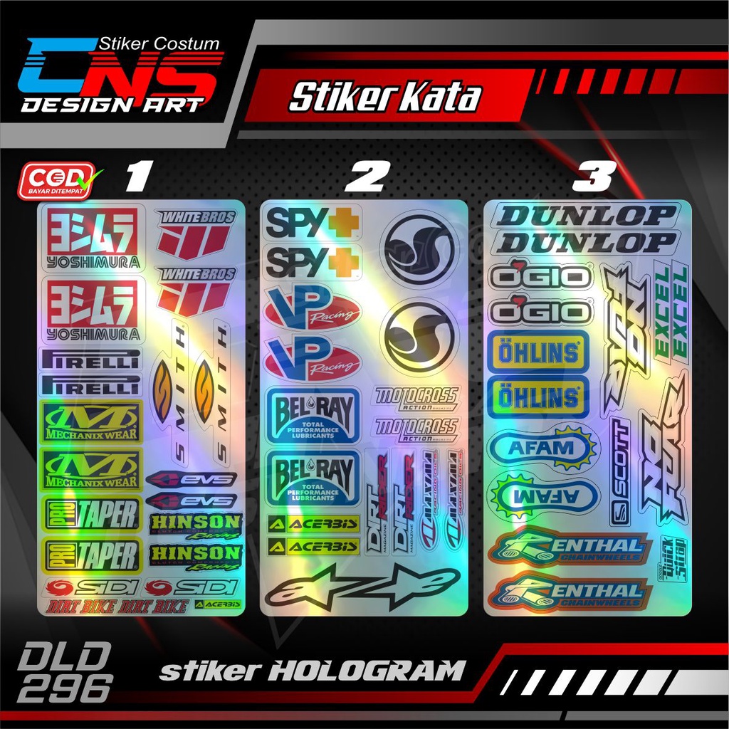 Jual STICKER PACK RACING STICKER PRINT STIKER VINYL HOLOGRAM / Stiker ...