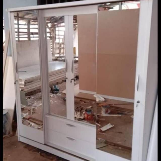 Jual Lemari Sliding 4 Pintu Full Cermin Indonesia Shopee Indonesia