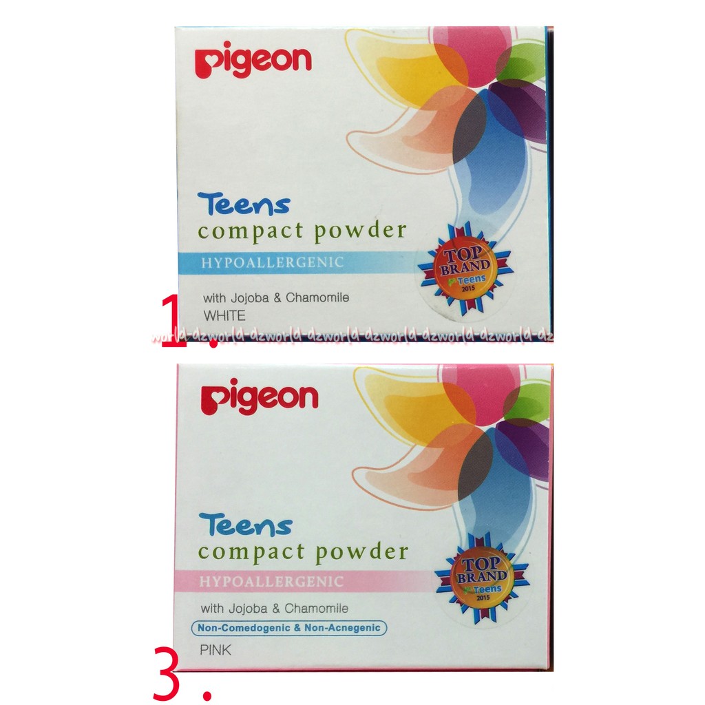 Bedak Pigeon teens Teen compact powder Bedak Remaja White-Pink | Shopee ...