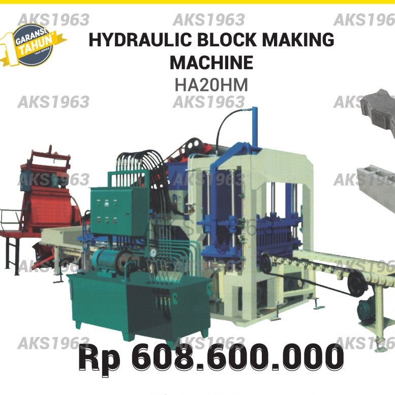 Jual Mesin Hidrolik Cetak Press Batako Paving Block Making 27.5 Kw AKS ...