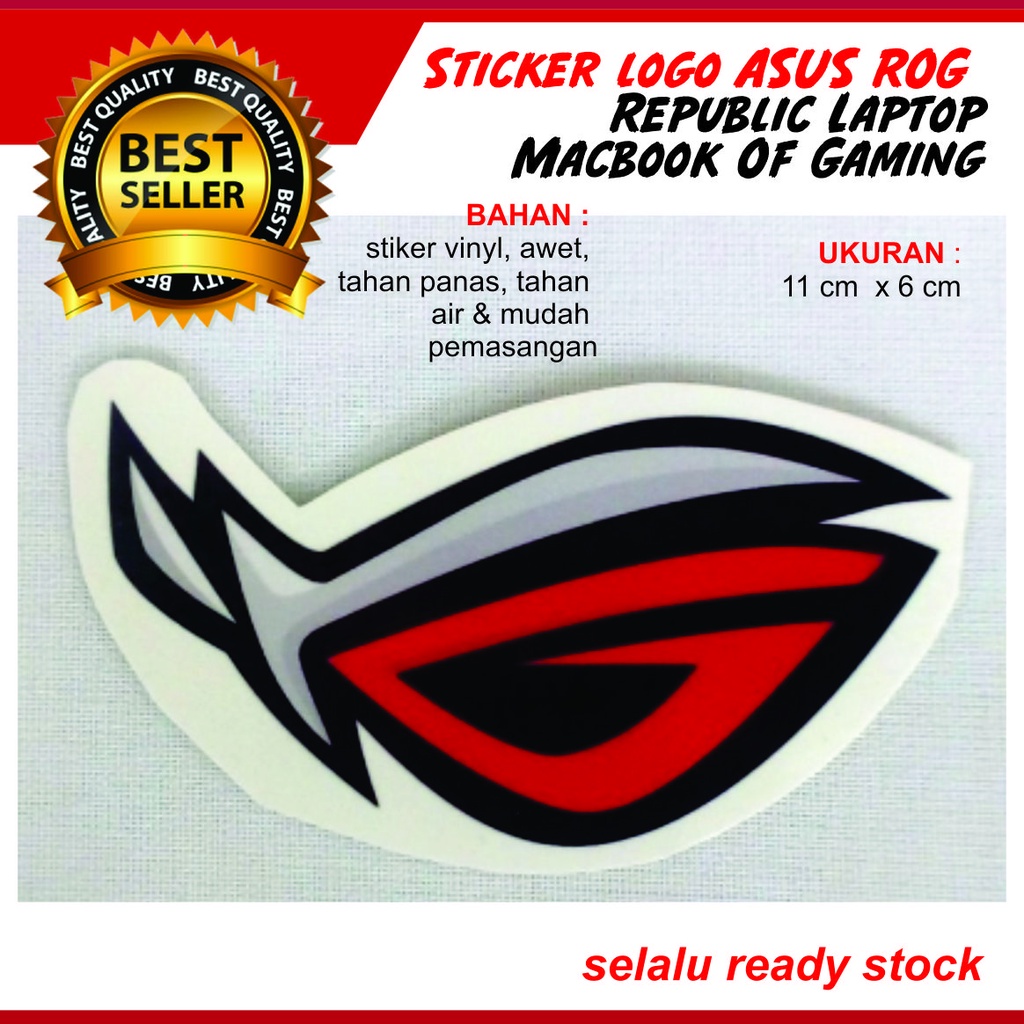 Jual stiker logo ASUS ROG sticker Republic Laptop Macbook Of Gaming ...