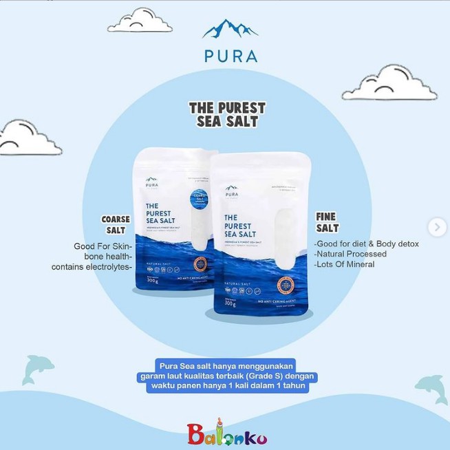 Jual Pura Purest Sea Salt - Garam laut Natural 300gram Indonesia|Shopee ...