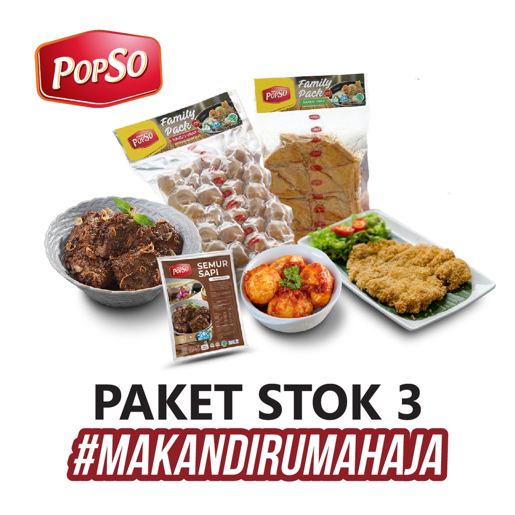 Jual PopSo Paket Stok 3 #MakanDirumahAja (Lauk Pauk) 5 Varian (2750 Gr ...